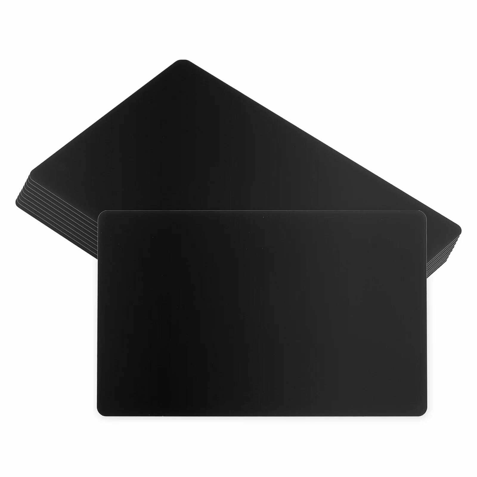 Металлические визитные карточки черные алюминиевые 50 шт 10Pcs