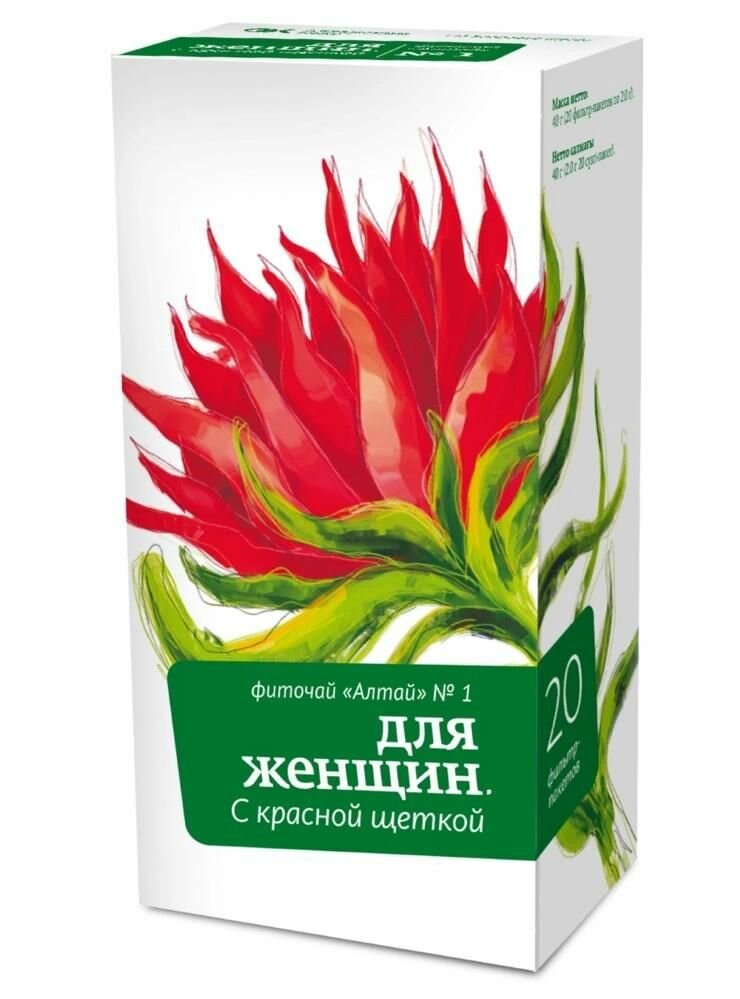 Чайный напиток Алтайский кедр "Алтай", №1, для женщин, при миоме, 20 пакетиков