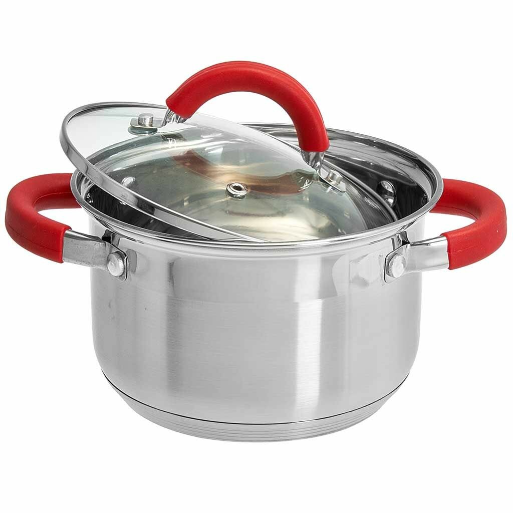 WEBBER BE-343/2 Кастрюля из нерж стали со стеклянной крышкой 5.1л