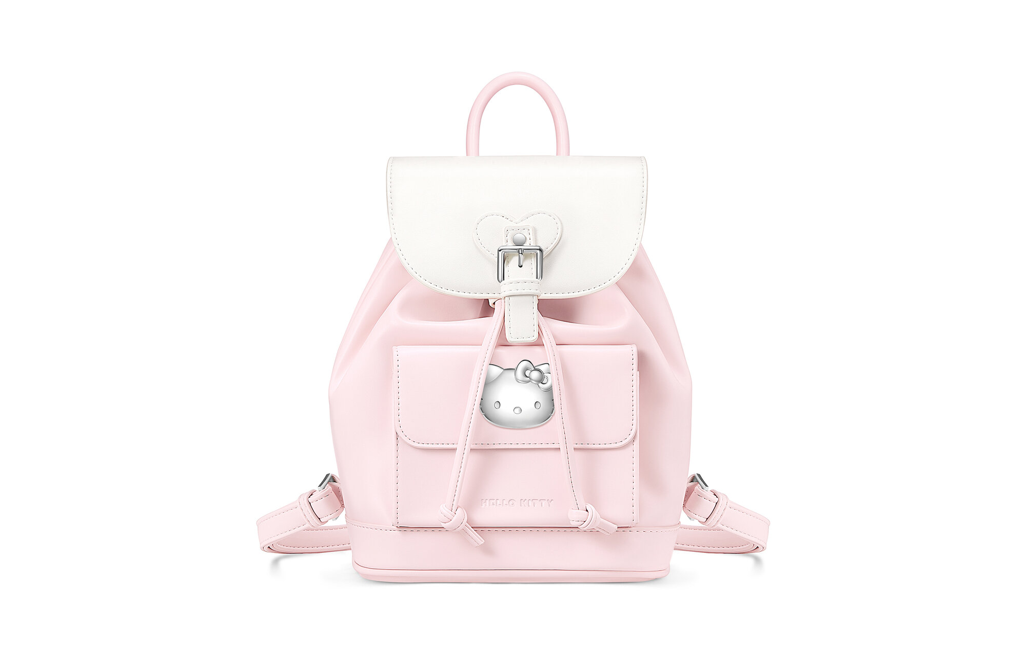 Рюкзак женский Zgo Sanrio Chanel Inspired, средний, персиково-розовый белый перламутрово-серебристый