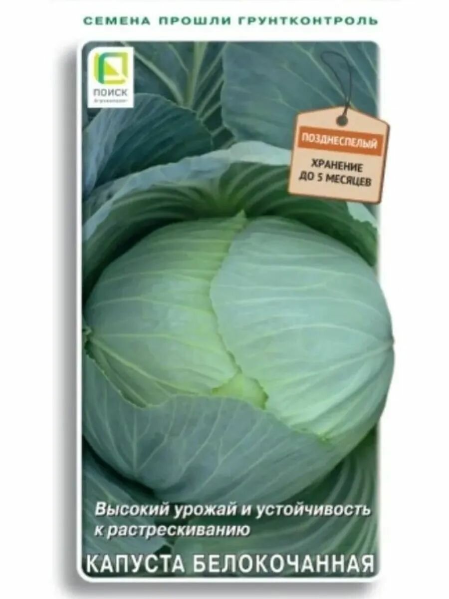 Капуста Амагер 611 белокочанная 0,5 г, Семена Поиск