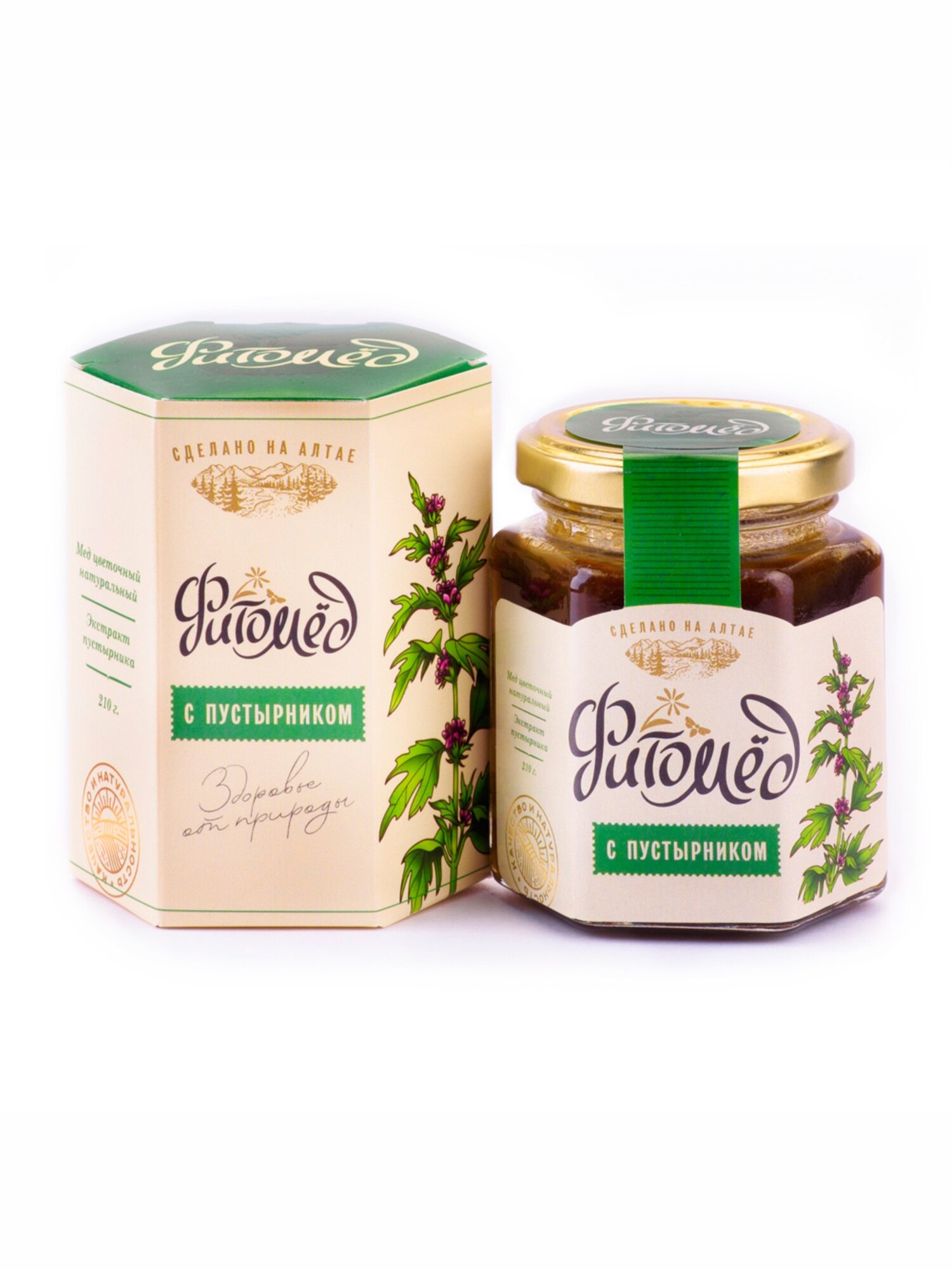 Фитомёд с пустырником для снижения нервной возбудимости от бренда "Пчела и человек", вес 230 грамм