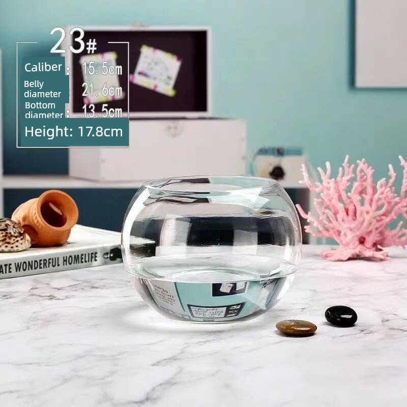 Маленький круглый аквариум из стекла 23 см для стола, офиса и дома, подходит для черепах