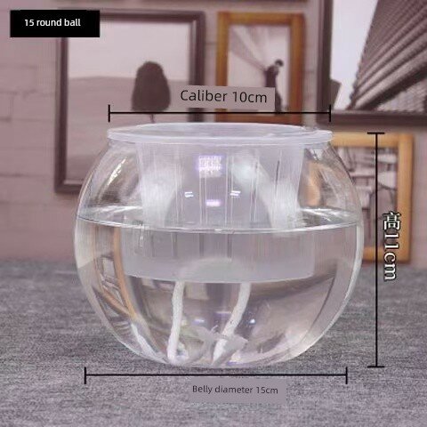 Маленький круглый аквариум из стекла 15 см темно-голубого цвета для стола и дома, подходит для черепах