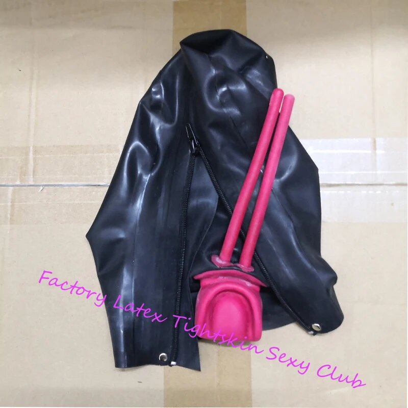 Сексуальное экзотическое нижнее белье, латексный капюшон с сетчатыми Черный, L, black long tube