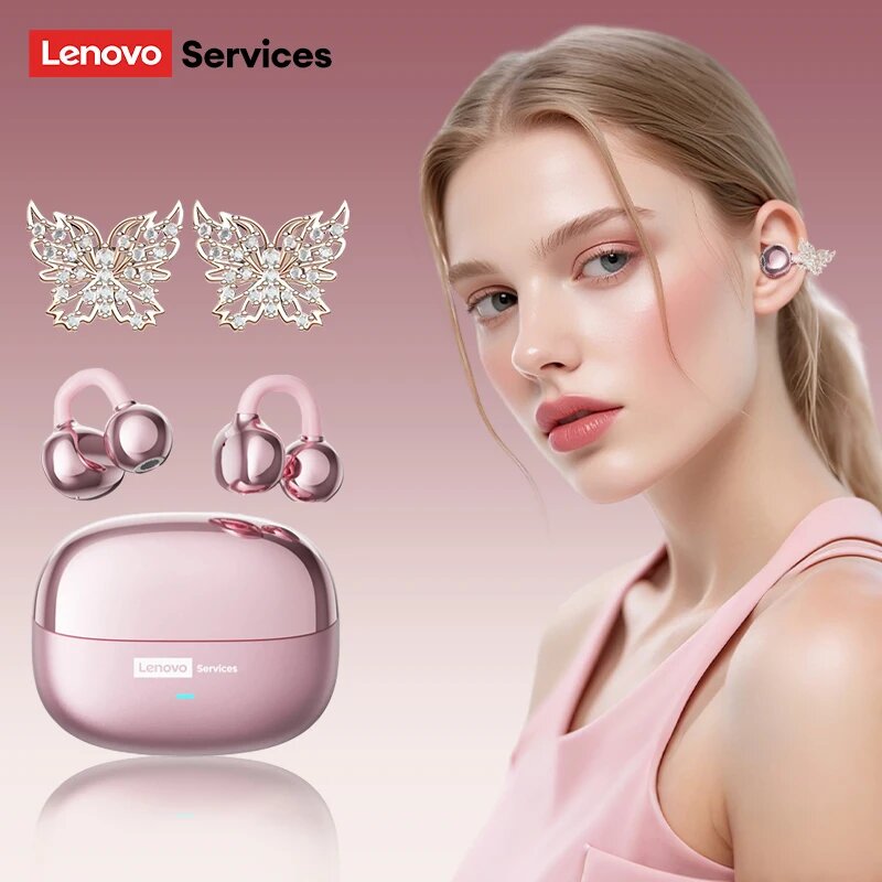 Lenovo LE302 Беспроводные наушники-зажимы черные Pink Gold Butterfly