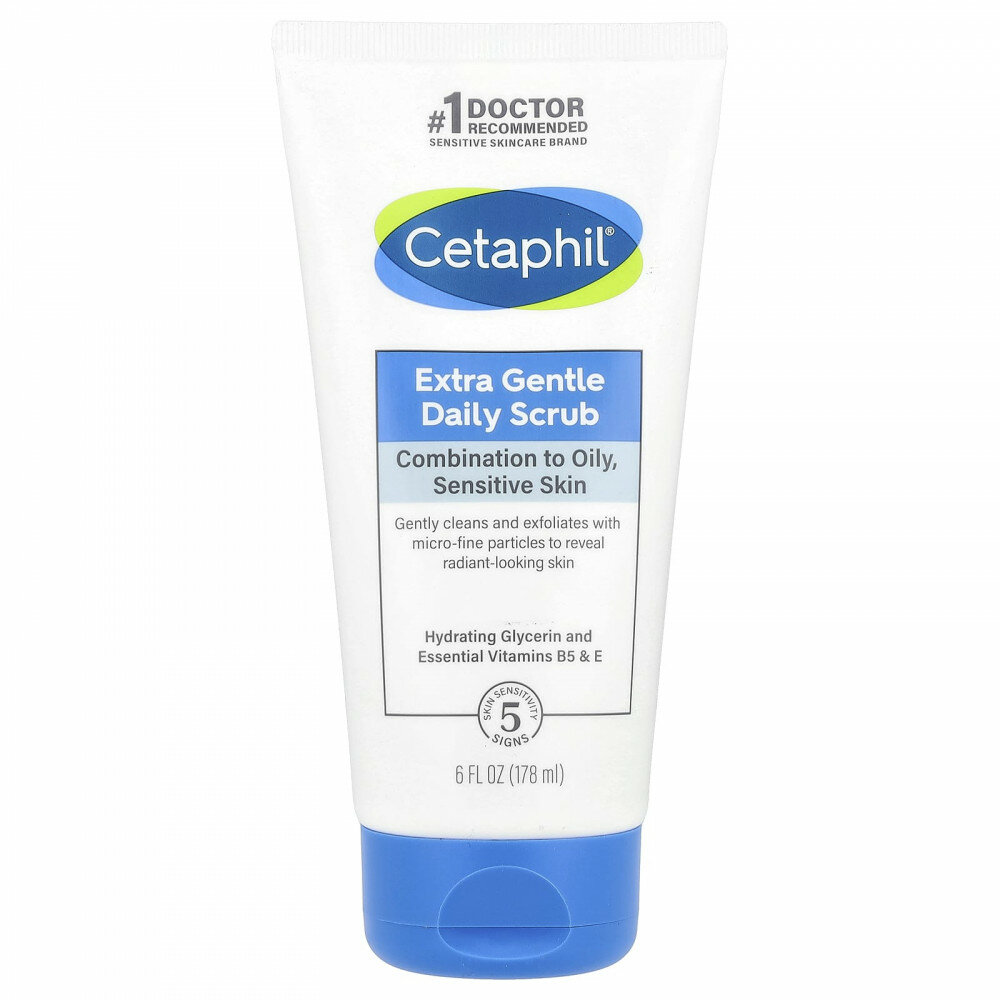 Cetaphil, ультранежный скраб для ежедневного применения, для нормальной и жирной кожи, 178 мл (6 жидк. унций)