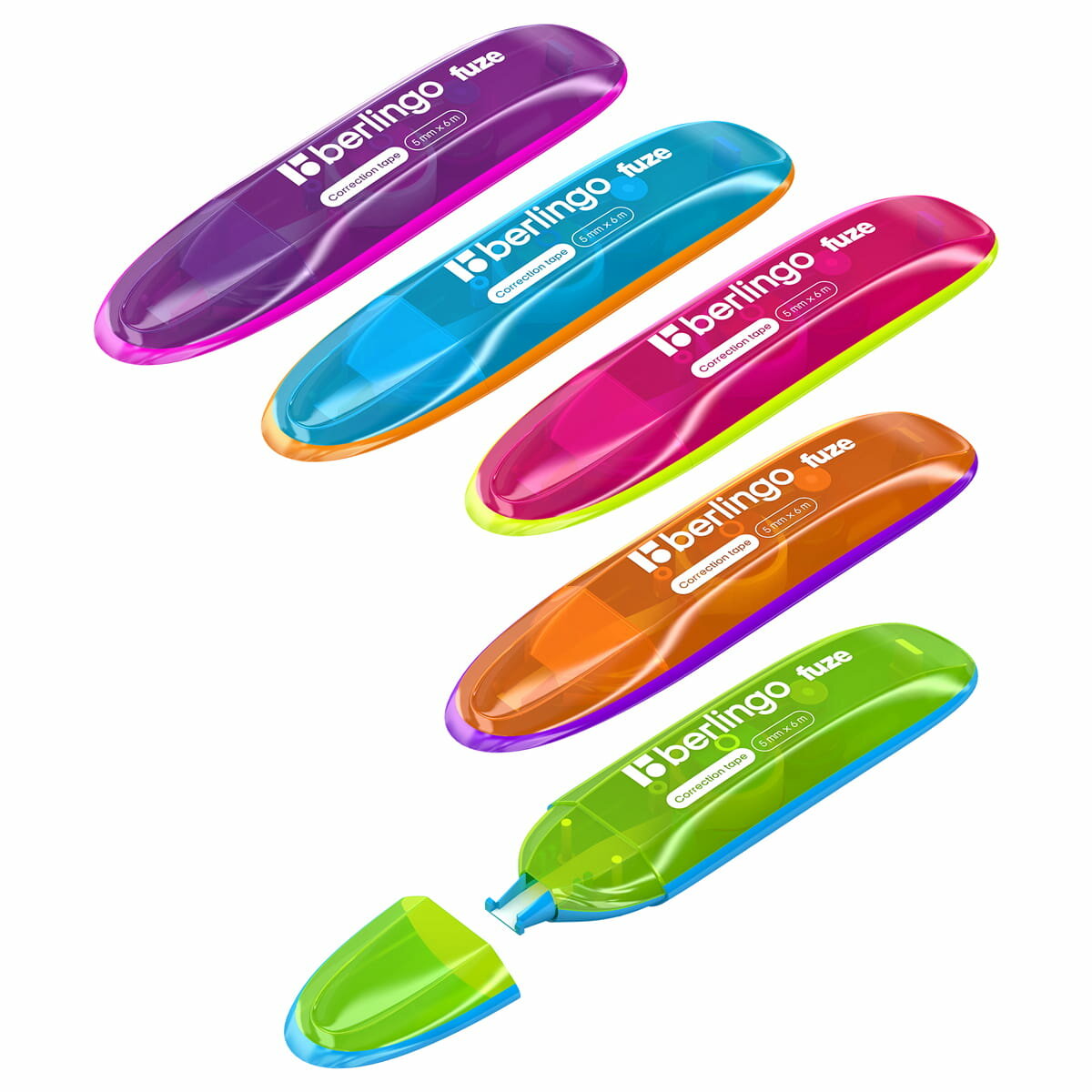 5 шт. корректирующая лента Berlingo 5мм.*6м. "Fuze" Fks_06020