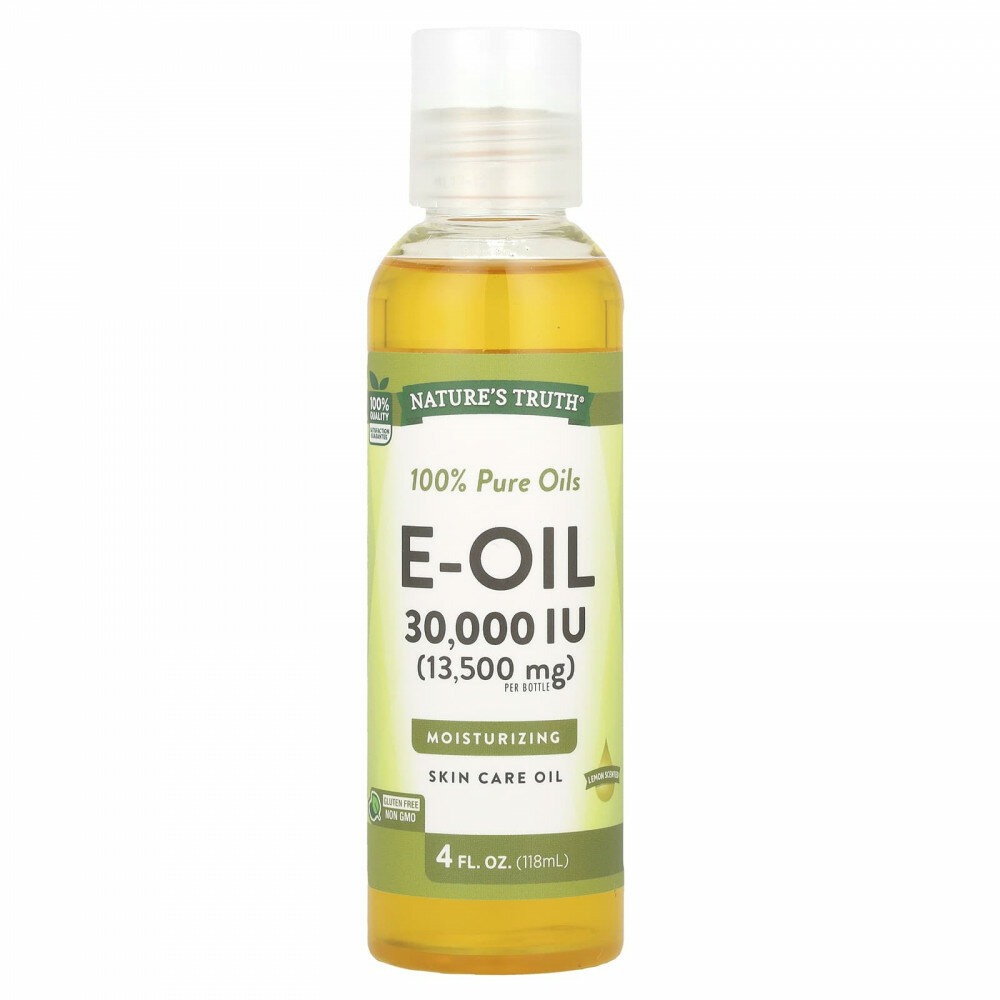 Nature's Truth, E-Oil, лимон, 30 000 МЕ (13 500 мг), 118 мл (4 жидк. унц.)