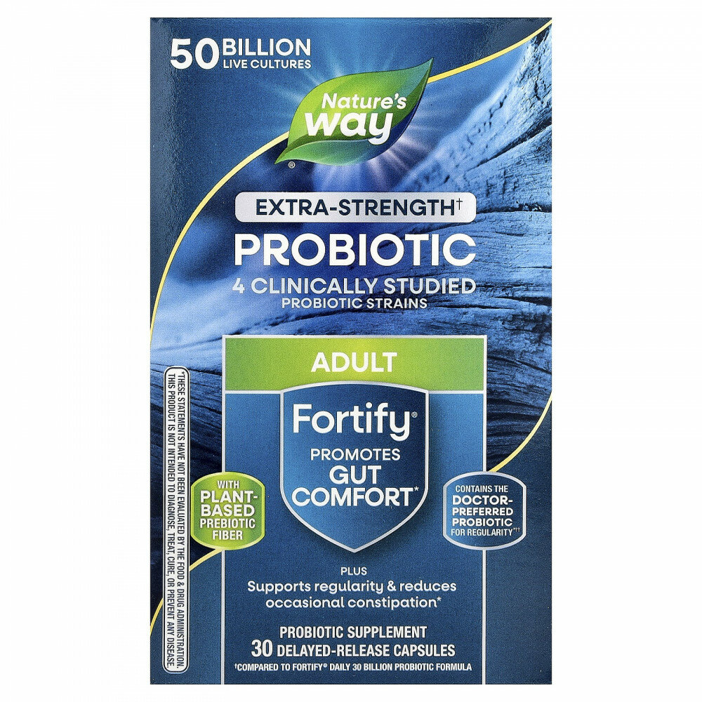 Nature's Way, Fortify®, пробиотик, для взрослых, 50 млрд, 30 капсул с отсроченным высвобождением
