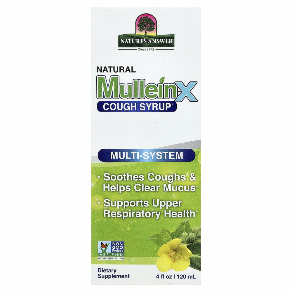 Nature's Answer, Natural Mullein-X®, сироп от кашля, мультисистемный, 120 мл (4 жидк. унции)