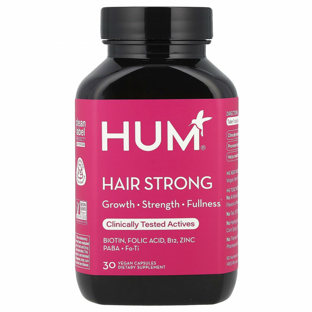 HUM Nutrition, Hair Strong, 30 веганских капсул