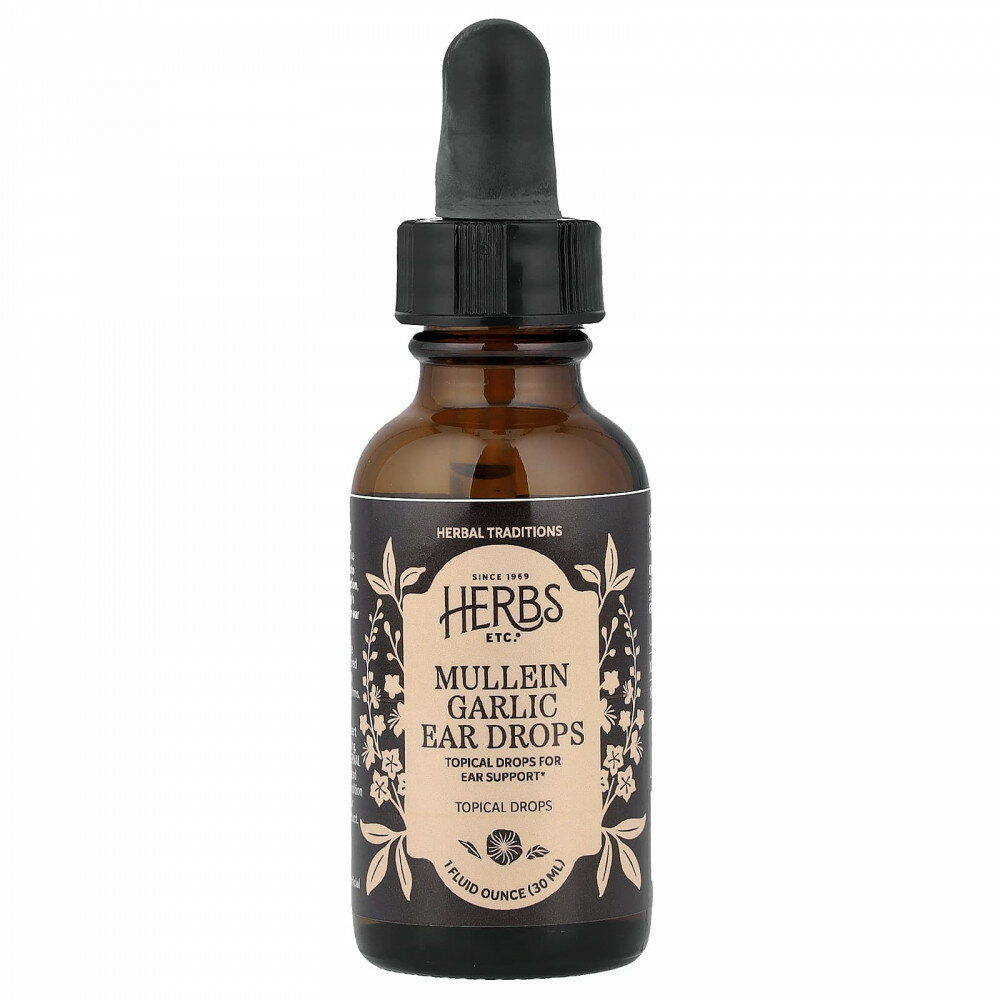Herbs Etc, коровяк и чеснок, ушные капли, 30 мл (1 жидк. унция)