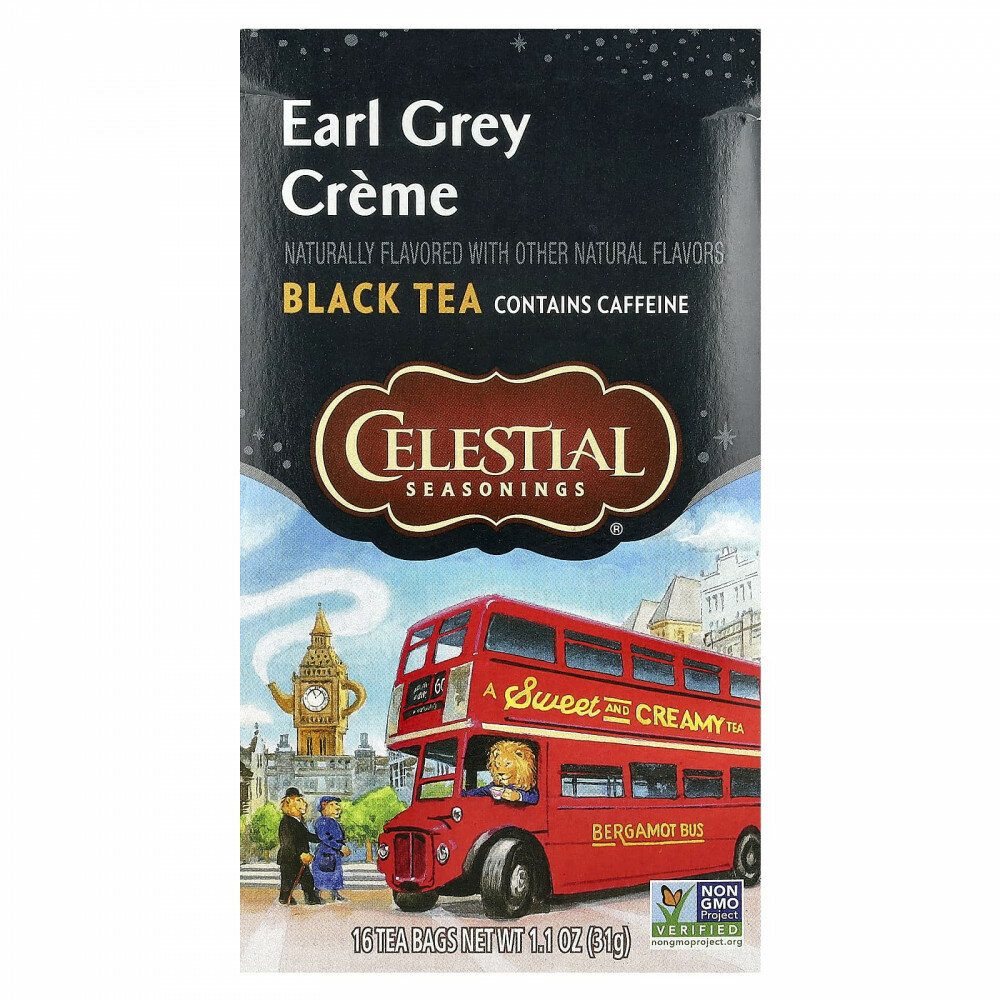 Celestial Seasonings, черный чай, крем с Эрл Грей, 16 чайных пакетиков, 31 г (1,1 унции)