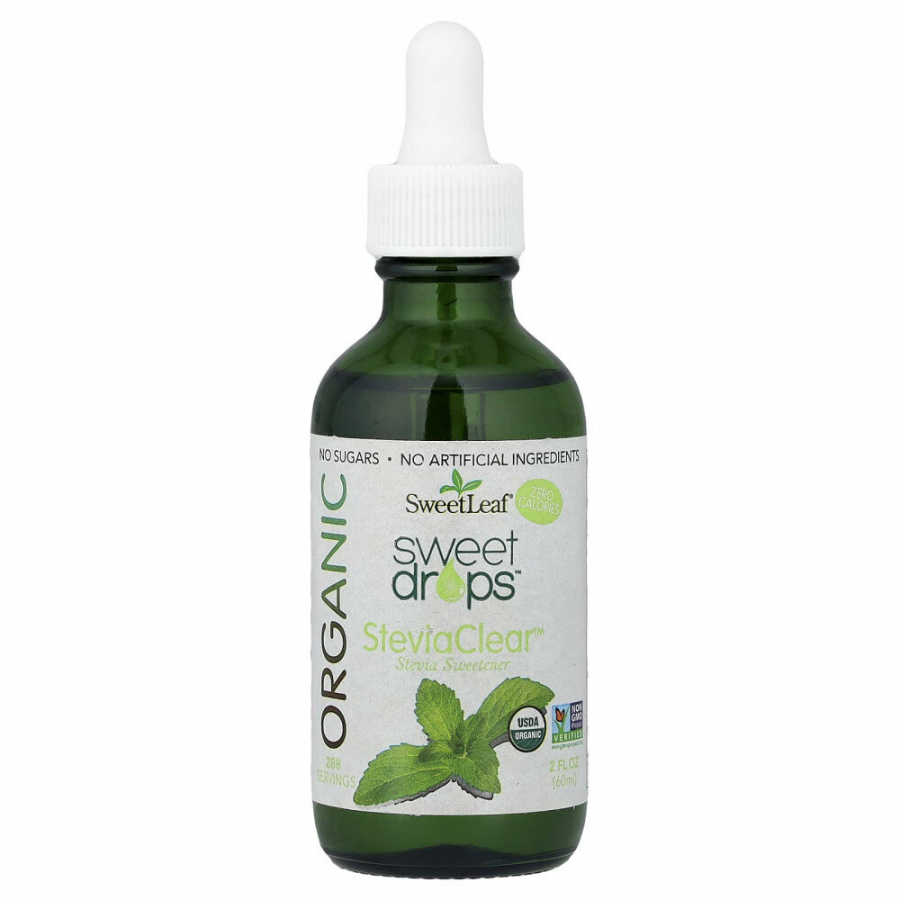 SweetLeaf Stevia, Organic Sweet Drops™, SteviaClear™, 60 мл (2 жидк. унции)