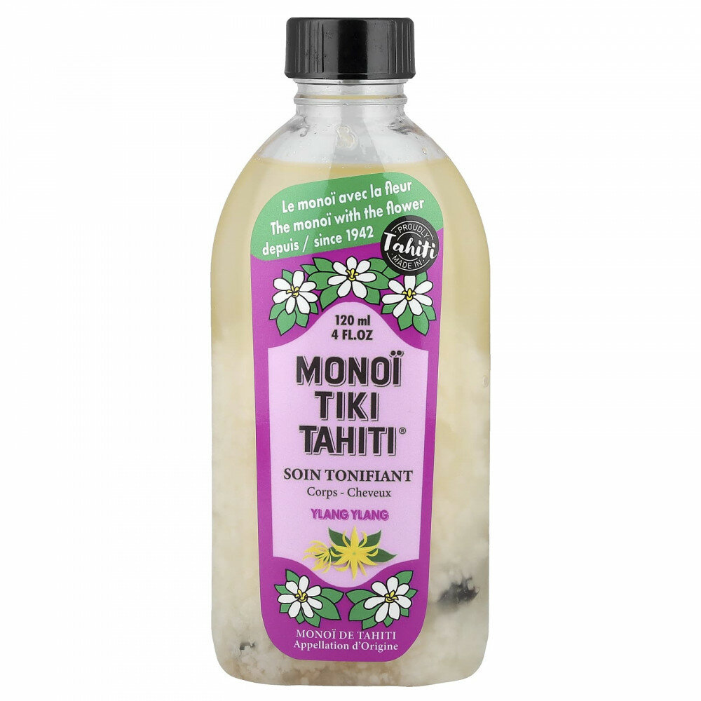 Monoi Tiare Tahiti, Monoi Tiki Tahiti®, иланг-иланг, 120 мл (4 жидк. унции)