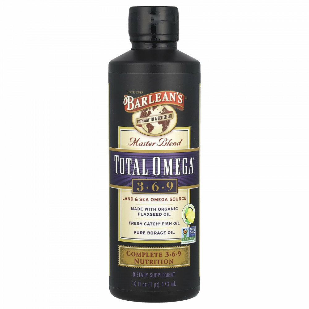 Barlean's, Master Blend, Total Omega® 3,6,9, лимонад, 473 мл (16 жидк. Унций)