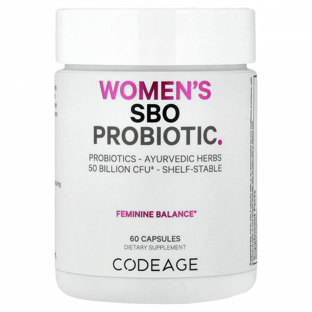 Codeage, SBO Probiotic, пробиотики для женщин, 60 капсул