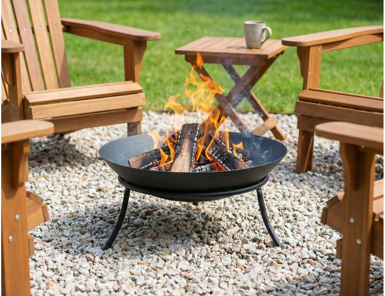 Чаша для костра КОН фуоко, металл, чёрная, 47х24 см, Koopman International FB8200150