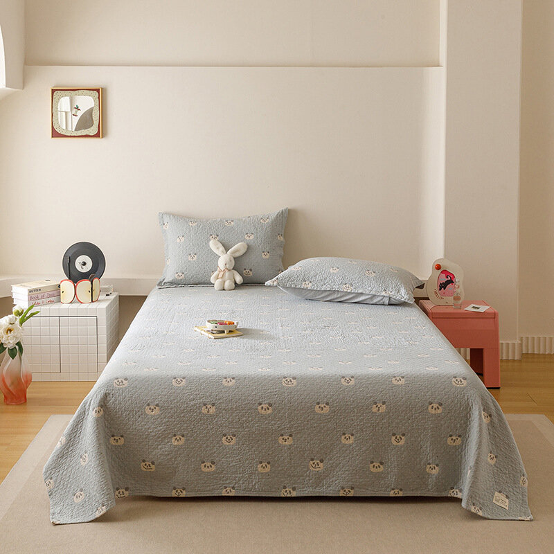 Комплект постельного белья в корейском минималистском стиле, состоящий из трех предметов, изготовлен из 100% хлопковой четырехслойной марли, ткань мягкая и нежная, подходит для машинной стирки, Xiaohongshu.