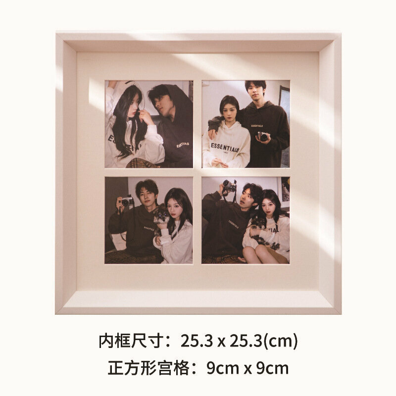 Фоторамка из массива дерева с девятью ячейками для демонстрации, печать фотографий своими руками для пар, полароид для лучших друзей, сувенир на любовную тематику, подарочная фоторамка 10inch.