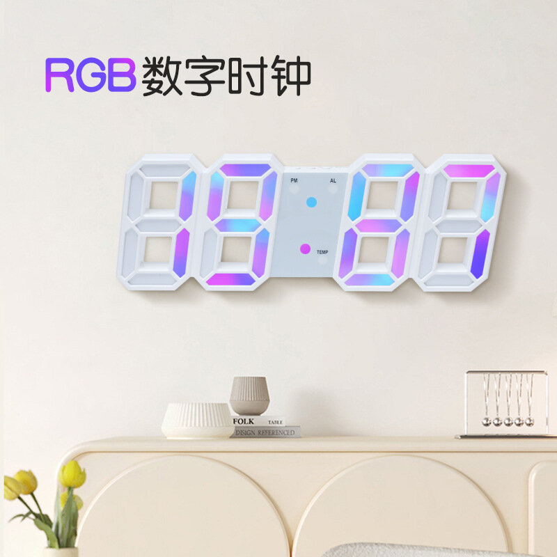 Умные часы с Wi-Fi и датчиком освещенности для гостиной, цифровые настенные часы с дистанционным управлением, электронные часы, 3D-часы, студенческий будильник, таймер обратного отсчета.
