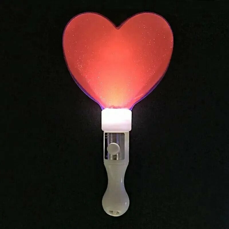 Концертная светящаяся палочка, ручной светящийся реквизит в форме сердца, красный, 1 шт.