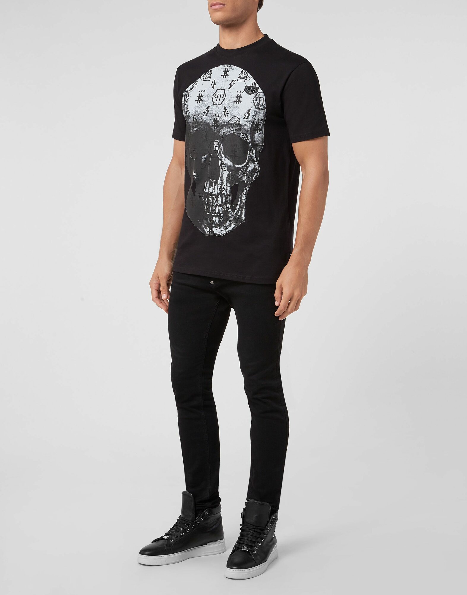 Футболка PHILIPP PLEIN, размер 50, черный матовый — фото 1