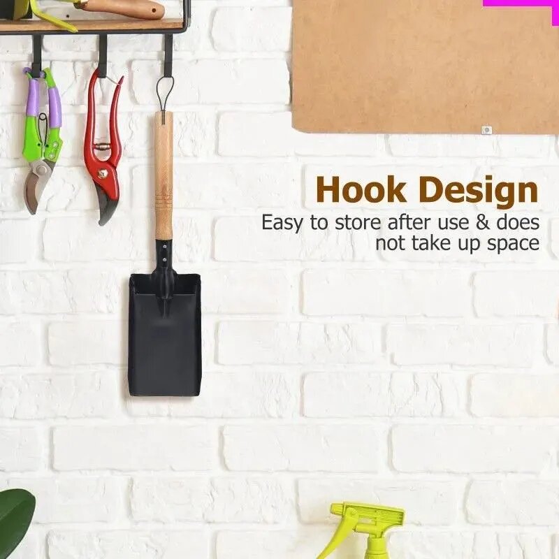 Совок каминный металлический с деревянной ручкой,1 шт.