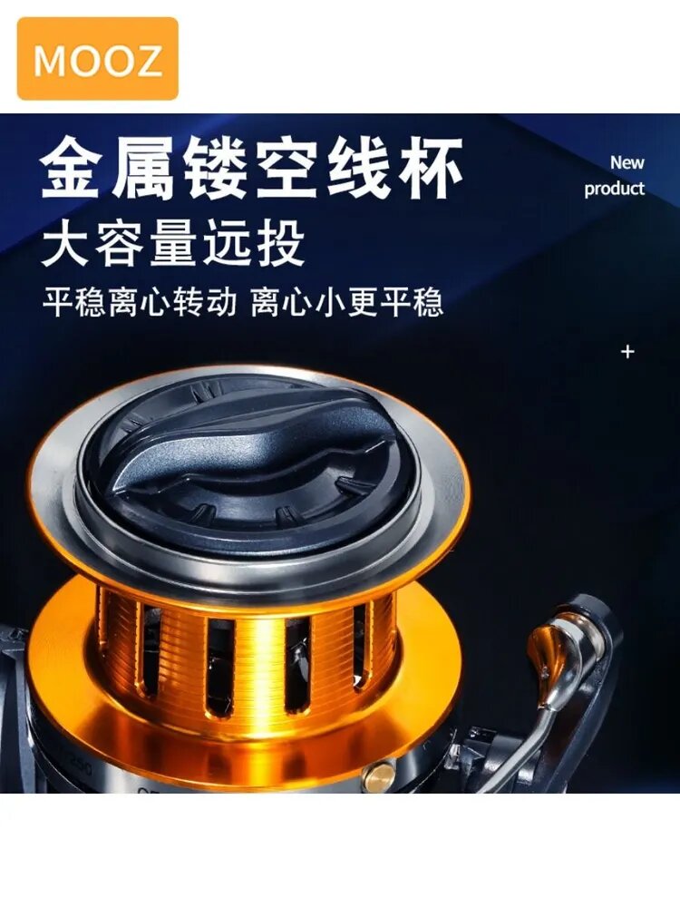 Катушка для морской рыбалки LIJIAN 9000/10000/12000 超大远投轮 золотистого цвета — фото 1