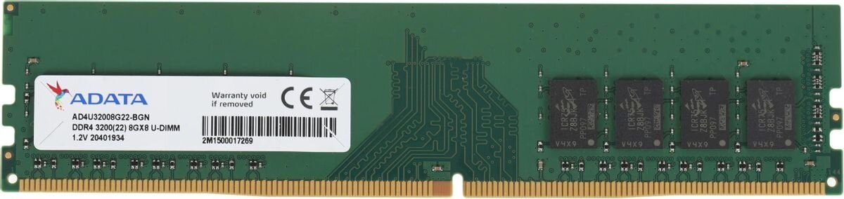 Оперативная память ADATA Premier, DDR4, 8GB (1x8GB), 3200 MHz, CL22, без радиатора (OEM)