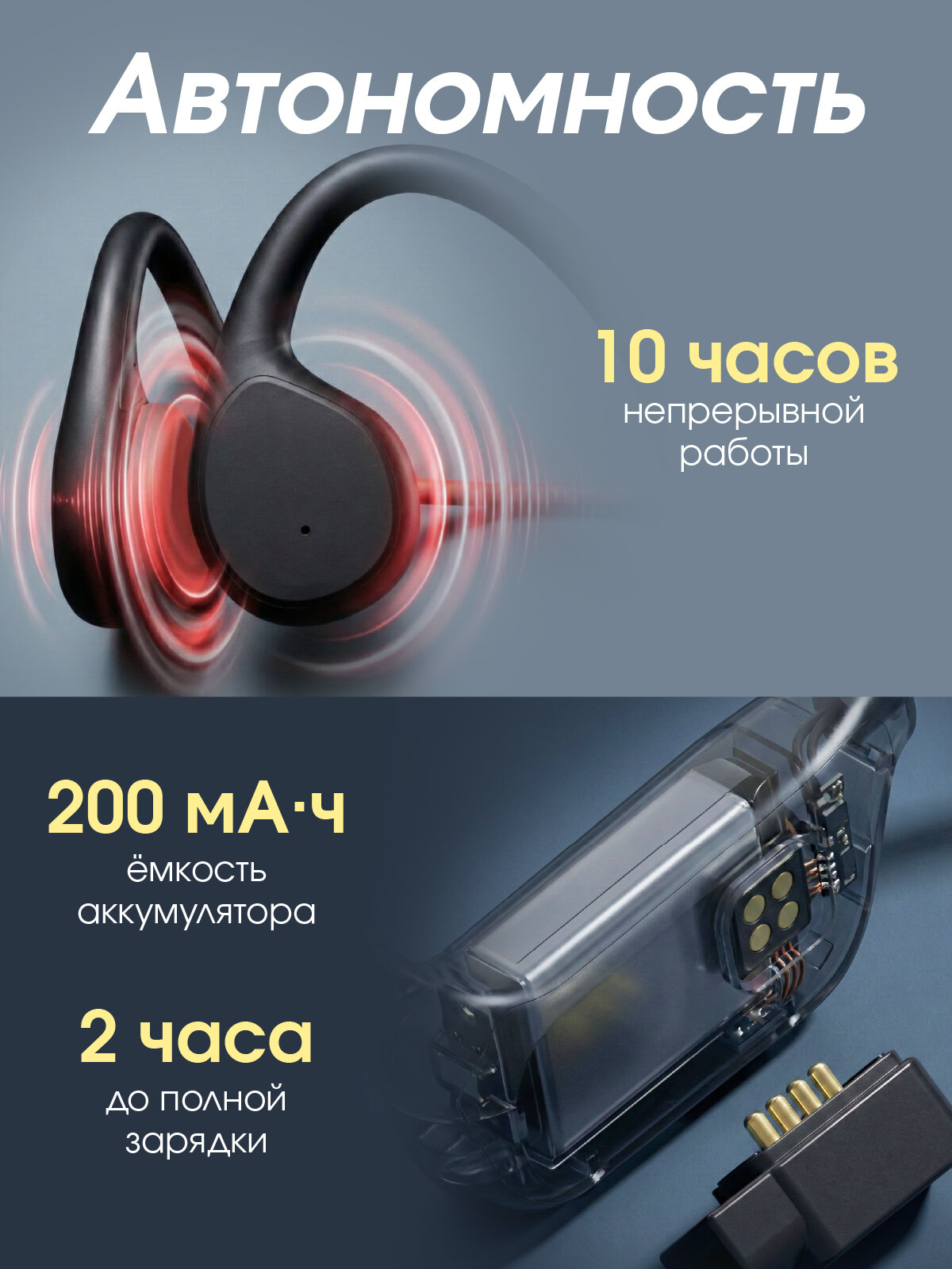 Беспроводные наушники для бассейна с костной проводимостью. наушники для плаванья с микрофоном — фото 1