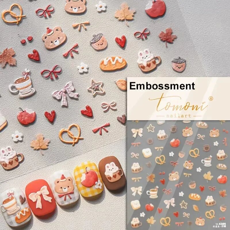 Наклейки для ногтей Embossment Tomoni, Цвет: To4386