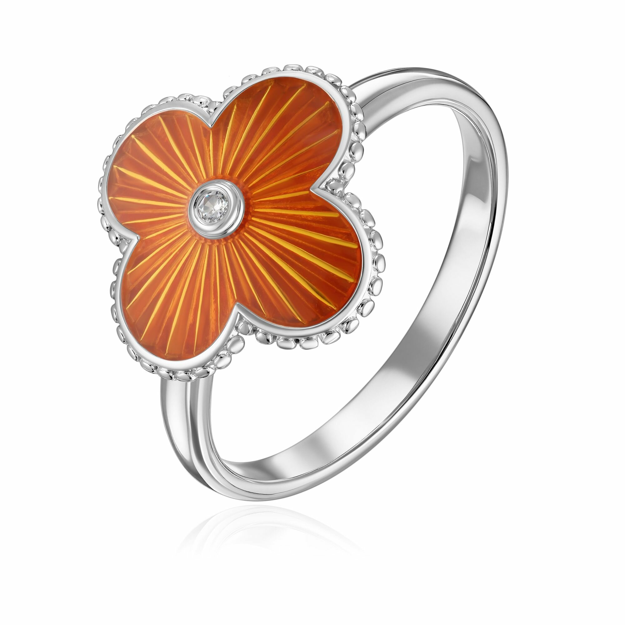 Кольцо, серебро, 925 проба, бриллиант