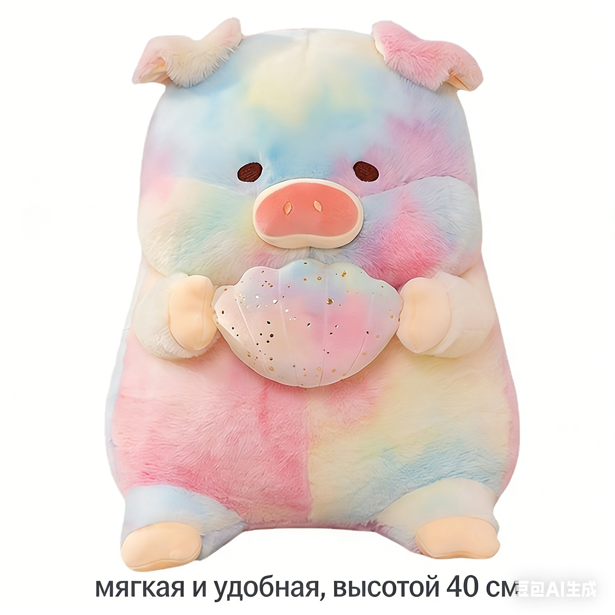 Плюшевая игрушка "Радужный поросенок", мягкая и удобная, высотой 40 см