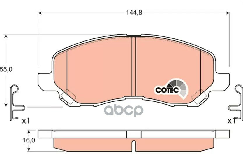 Колодки тормозные дисковые передн DODGE: CALIBER 06-, JEEP: COMPASS 06-, MITSUBISHI: GALANT VI 96-04, GALANT VI универсал 9.