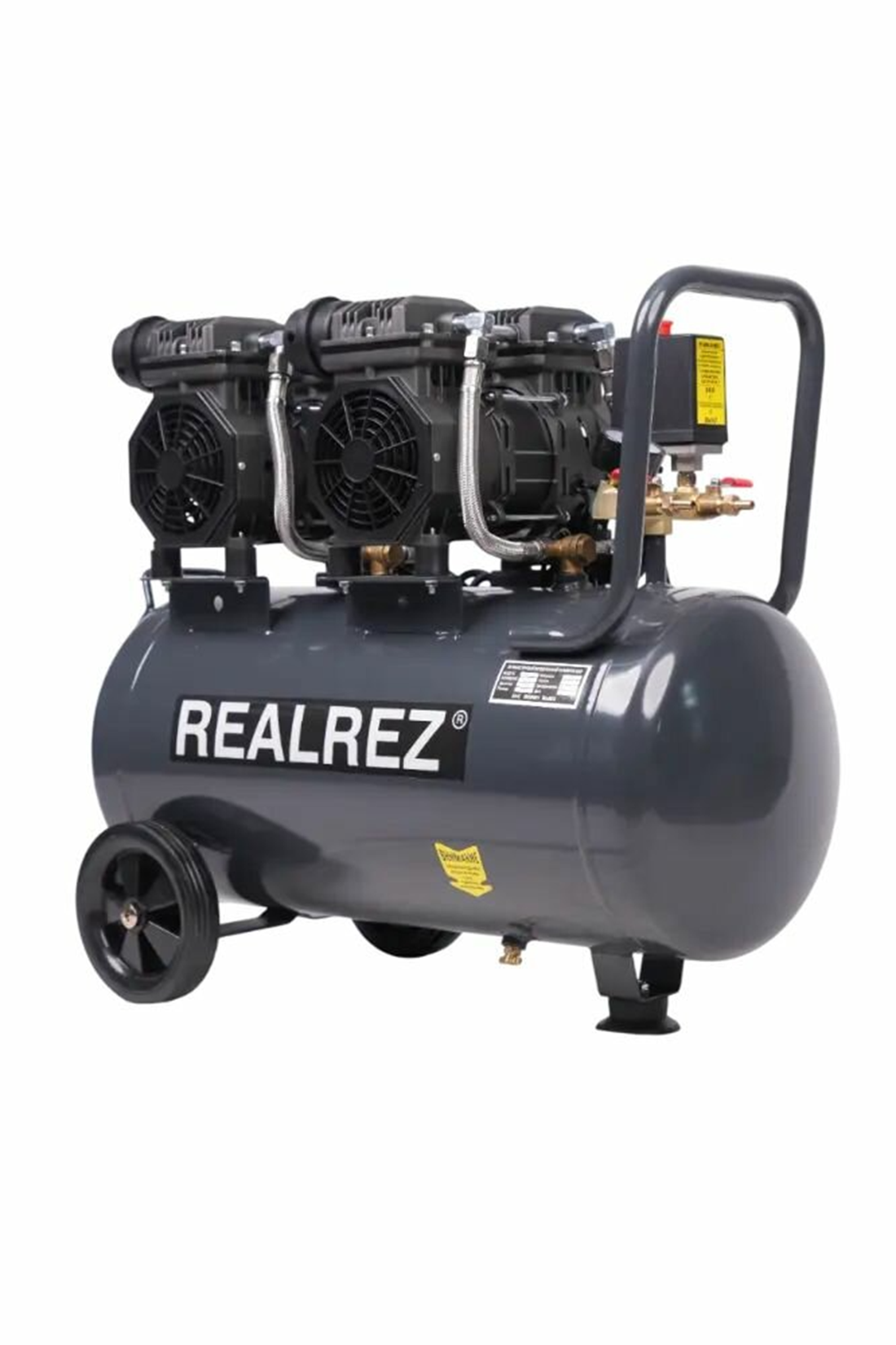 Компрессор воздушный безмасляный поршневой 50 л 220В REALREZ RMZB-50