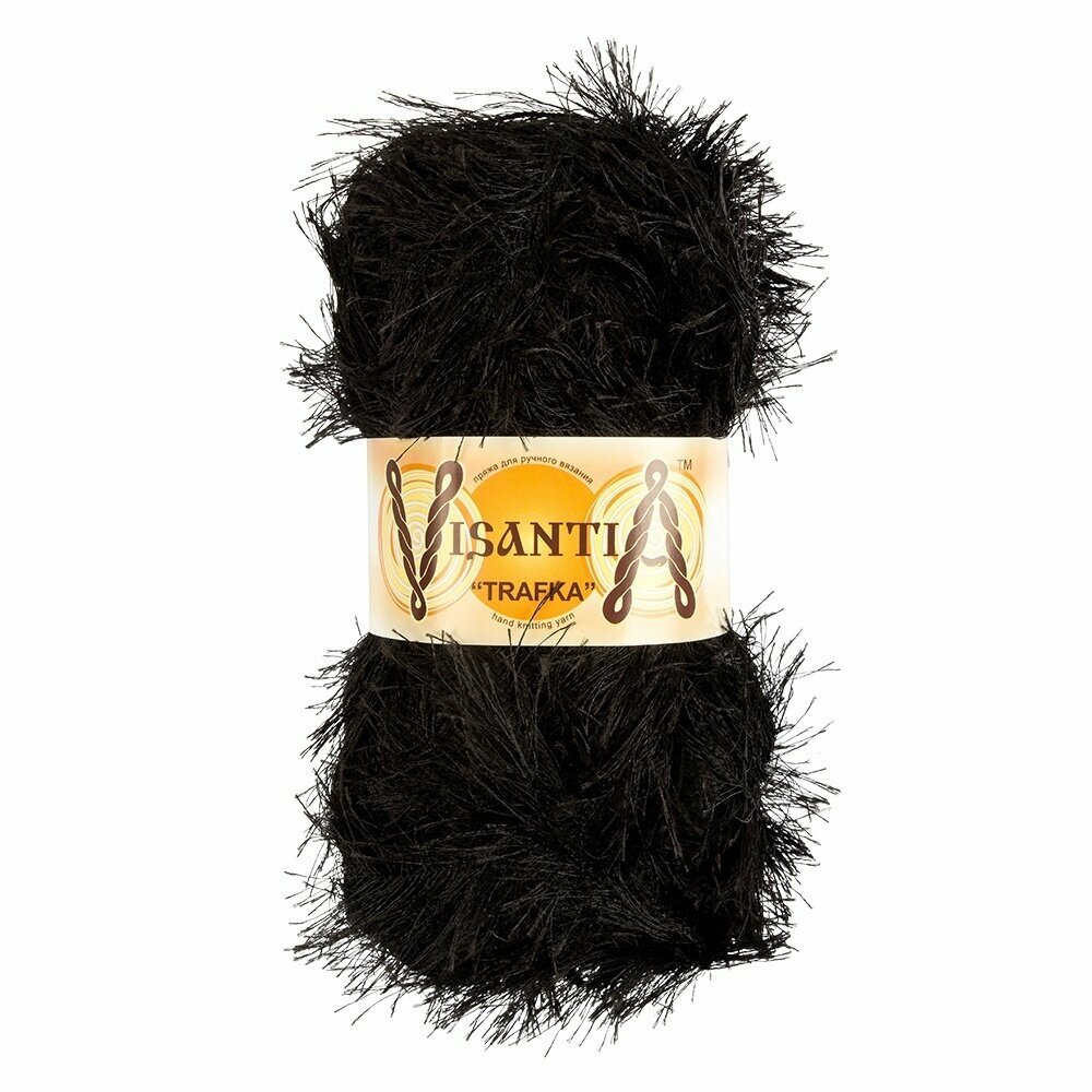Пряжа Visantia Trafka, 100% полиэстер, 5*100 г, 150 м+-3 м, №1001, черный