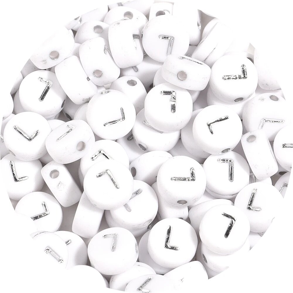 7x4 мм белые, серебряные цветные акриловые бусины с буквами, круглые плоские бусины с алфавитом, свободные бусины для изготовления ювелирных изделий, браслет ручной работы, ожерелье