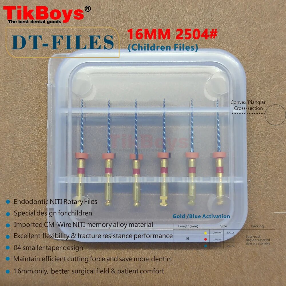 TikBoys DT-FILES Детские роторные файлы, Blue-16MM-2504