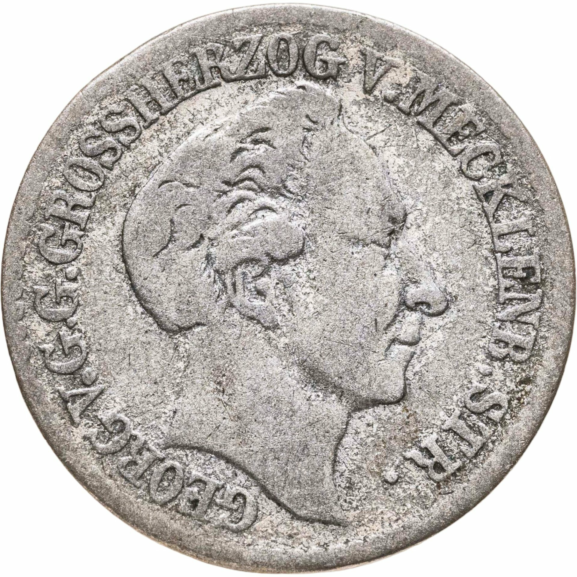 Мекленбург-Стрелиц 4 шиллинга 1846, Серебро, в сохранности F-VF