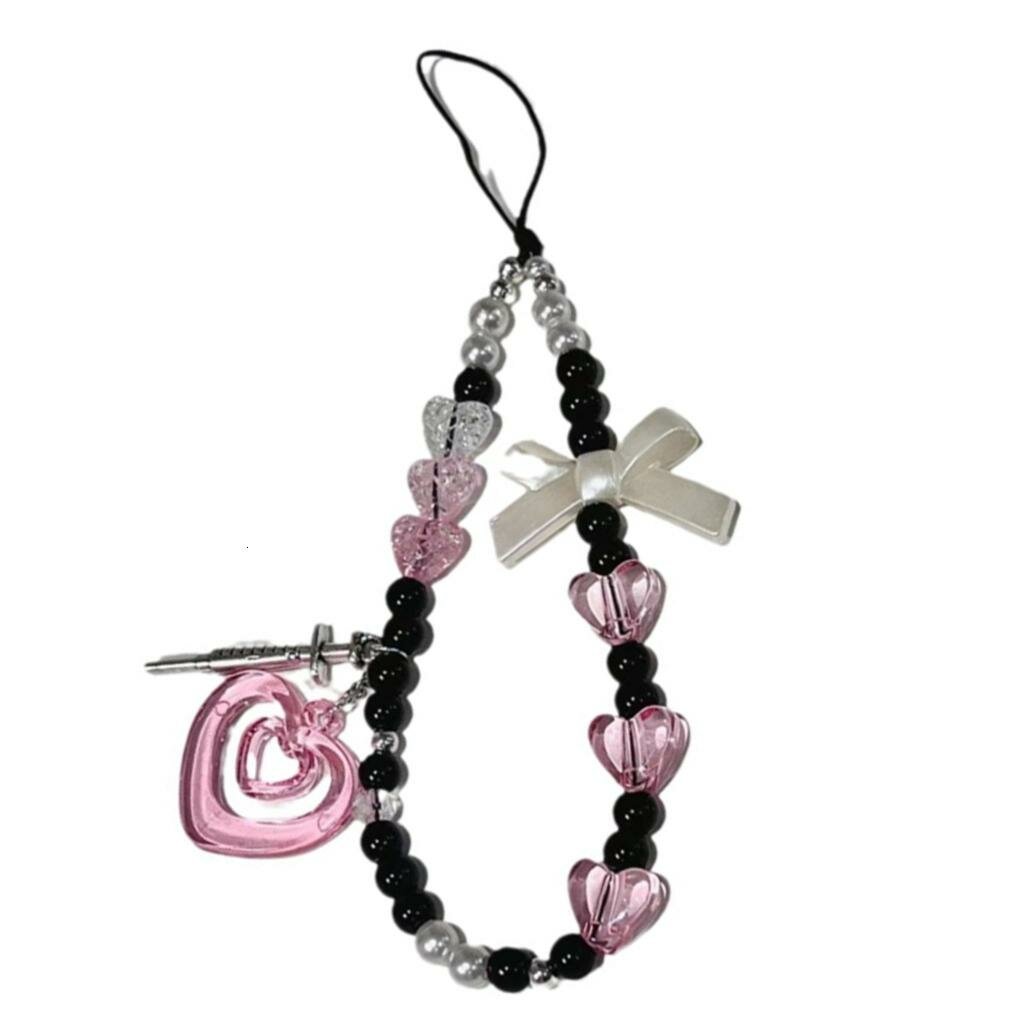 Сердцевидный кулон-бусина на цепочке, Мобильный телефон с черным порошком