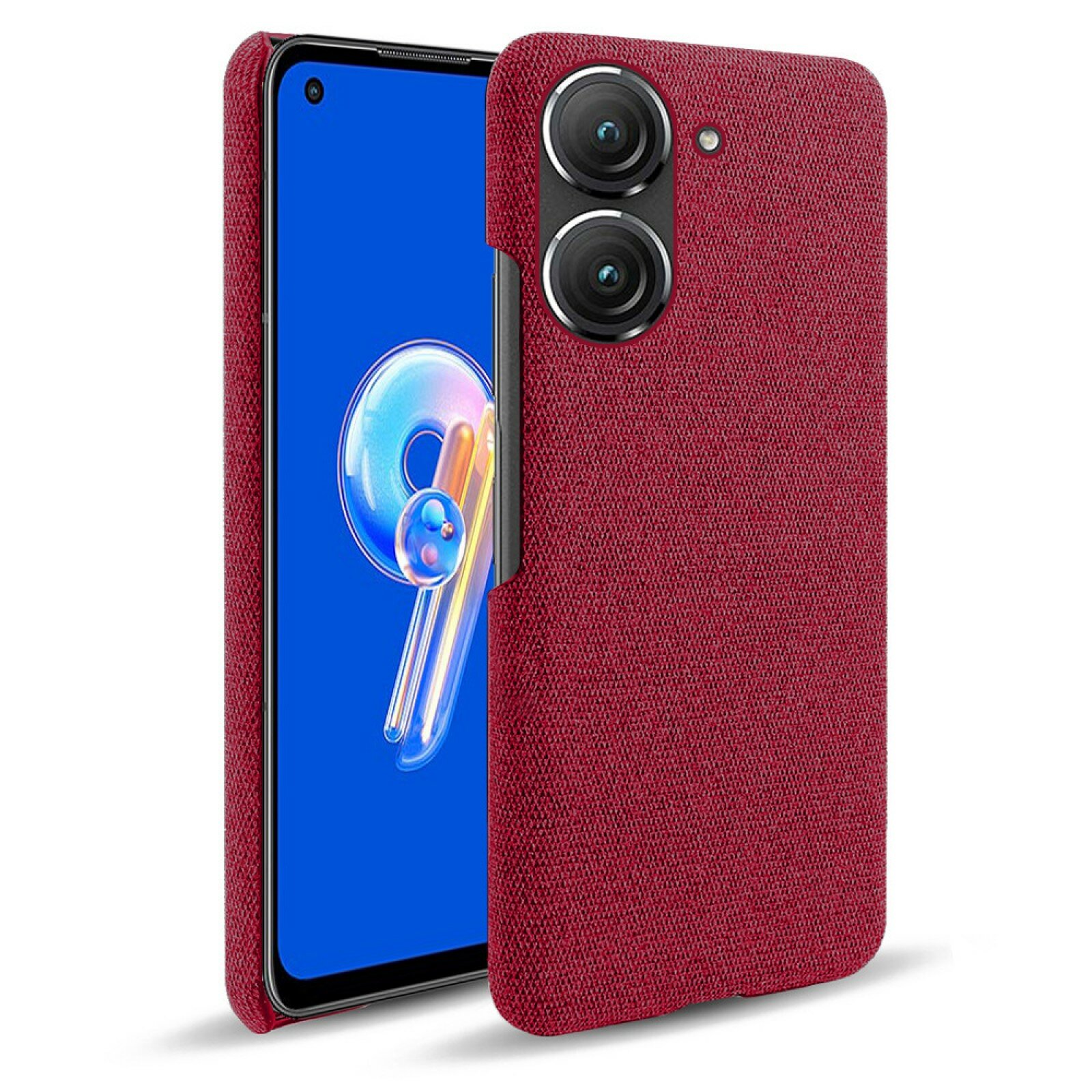 Чехол панель-накладка MyPads Trama premium для Asus Zenfone 9 красный из пластика с текстурным покрытием