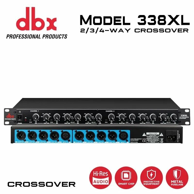 DBX 338XL 2 / 3 / 4, 4 входных и 4 выходных делителя частоты