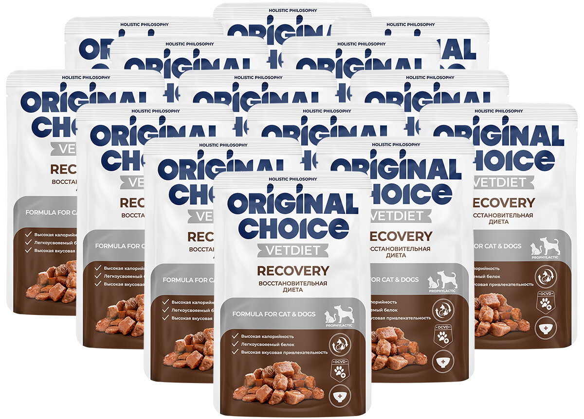 Корм влажный Original Choice Vetdiet Recovery для взрослых собак и кошек восстановительная диета, 85 гр 14 шт