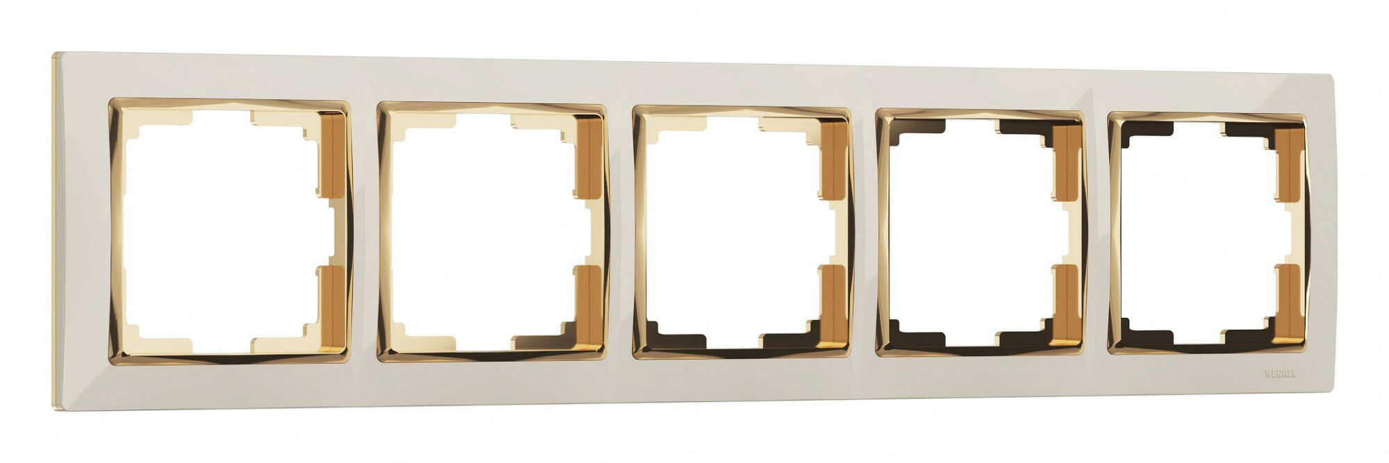 Рамка из пластика на 5 постов Werkel Snabb W0051932, цвет слоновая кость / золото
