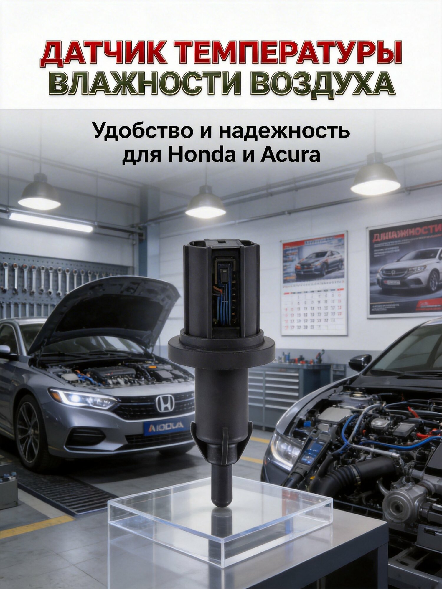 37880-PLC-004 датчик температуры всасываемого воздуха и наддува, готов к установке, подходит для моделей Acura и Honda CR-V Civic Accord RSX и др.