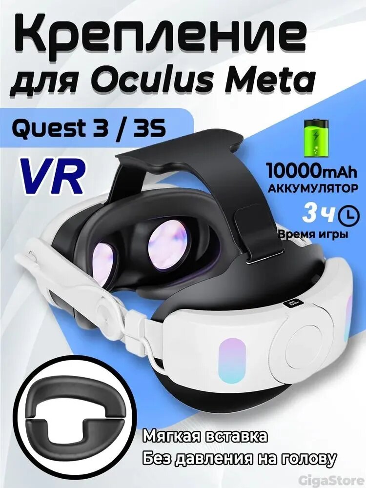 Крепление Elite Strap с аккумулятором для Oculus Meta Quest 3 / 3S аксессуары на голову