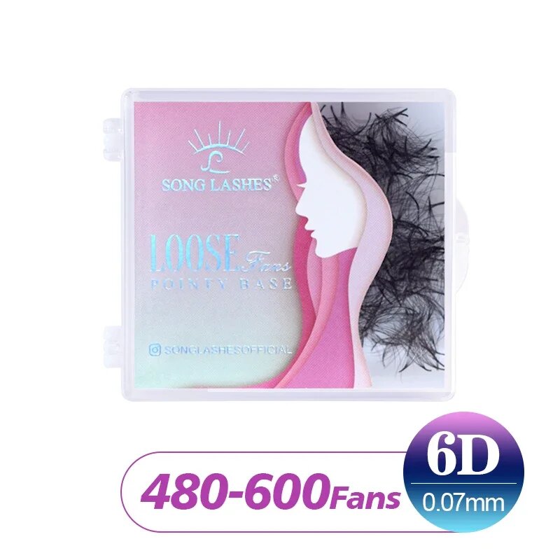SONG LASHES Веерные ресницы D изгиб 9 мм, 6D-0.07-480-600 fans