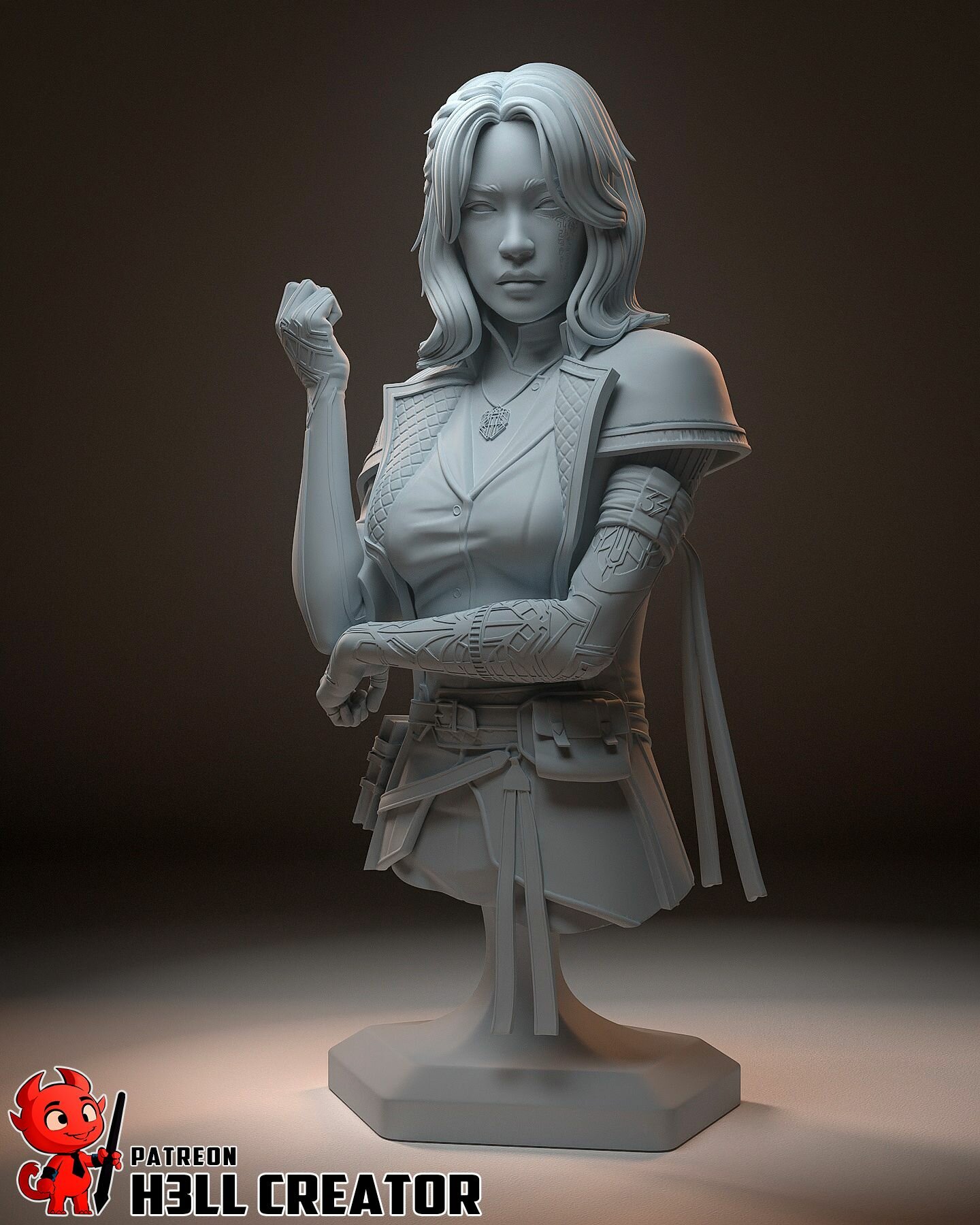 Сборная модель Bust of Lune (Clair Obscur: Expedition 33), бюст, 110мм для покраски